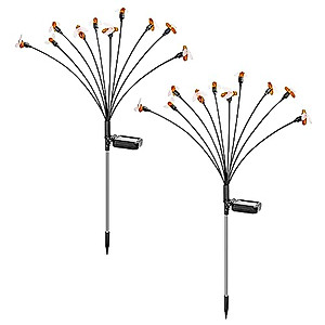 PATIOPIA Solar Garden Lights, Bee Shape Garden Lights Solar Outdoor, Solar Lights for Outside Sway by Wind,Solar Lights Outdoor Waterproof for Yard Patio Pathway Decoration(2 Pack)