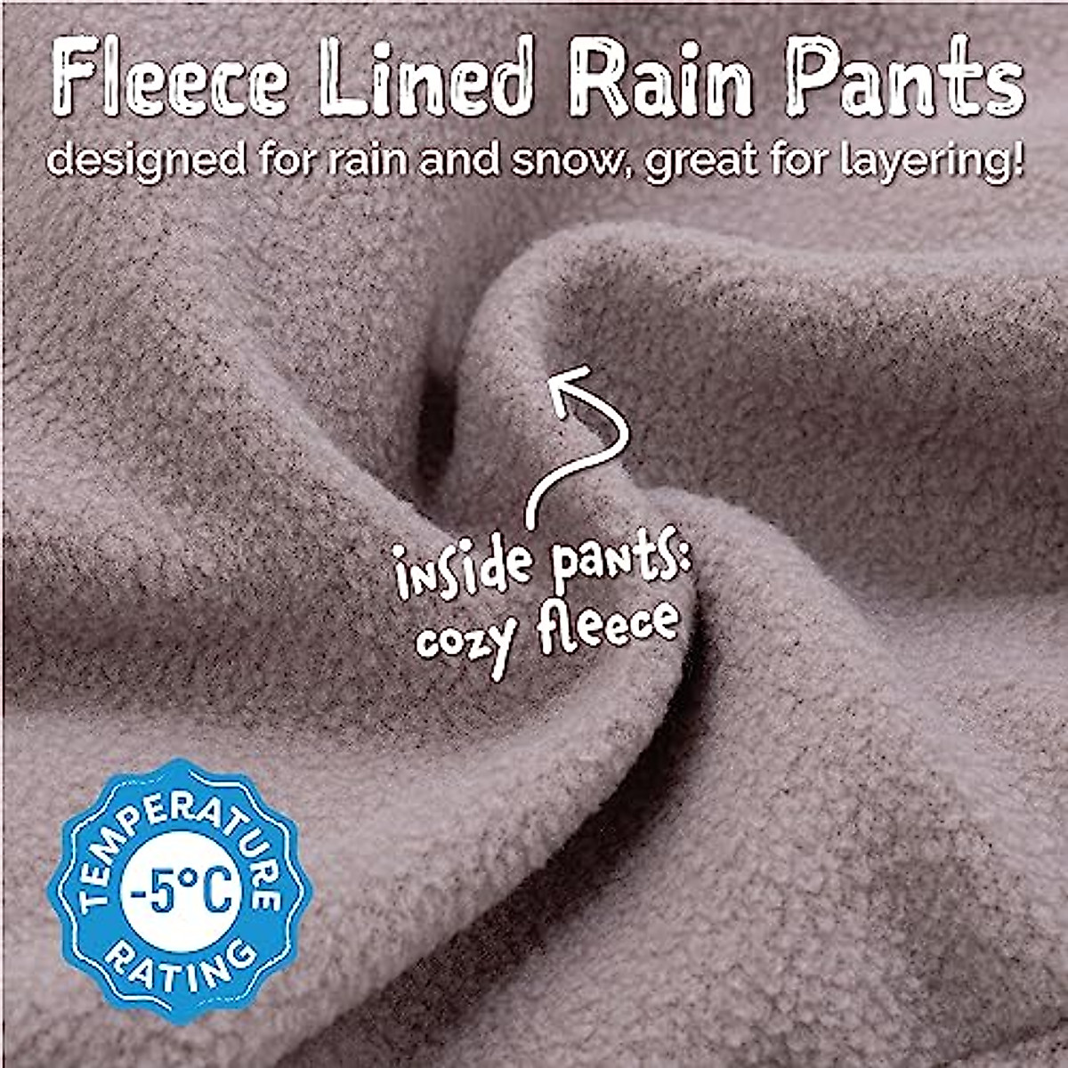 JAN & JUL Lined Water-Proof Pants Kids, Cozy Rain Gear for Boys Girls (Fleece-Lined: Black, 2T)