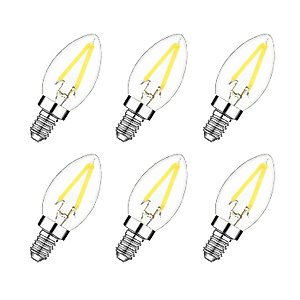 C7 LED Night Light Bulbs,15 Watt LED Night Light Bulb Equivalent,1.5W Led Bulbs, Mini Candelabra E12 Base For Christmas Light String Retro,Himalayan salt lamp, night light lamp,Non-Dimmable 6pack