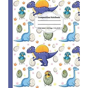 Dinosaur Composition Notebook: My Dinosaur Composition Notebook Journal For Kids Grade K-2,Cute Kawaii Aesthetic Preppy Composition Notebooks | ... Lined Notebooks For School And Kindergarten