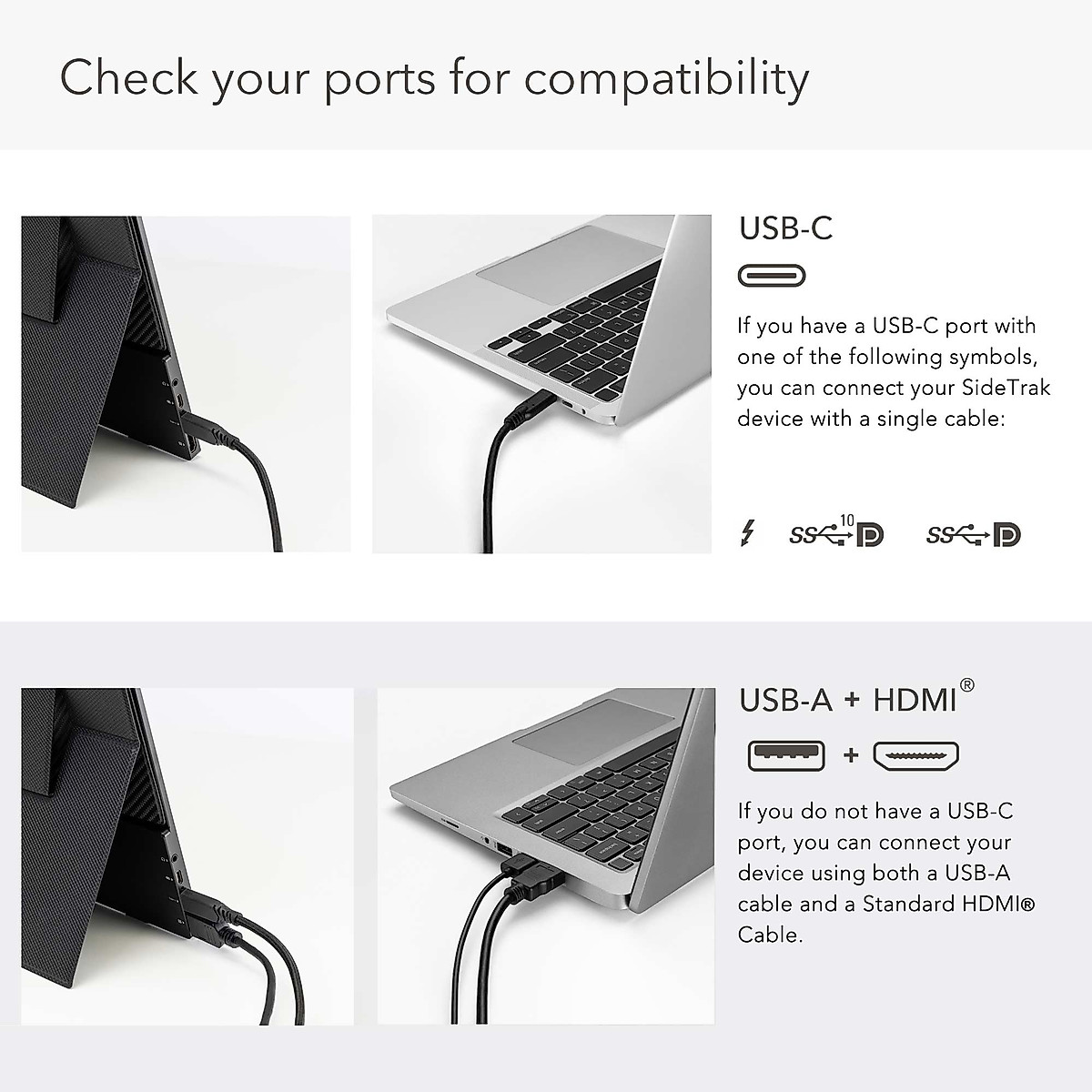 SideTrak Solo 15.6” 4k Touchscreen Portable Ultra HD LED Monitor, Laptop Dual Screen Computer Extender for PC, Gaming & Chrome, Powered by USB-C or HDMI & USB-A