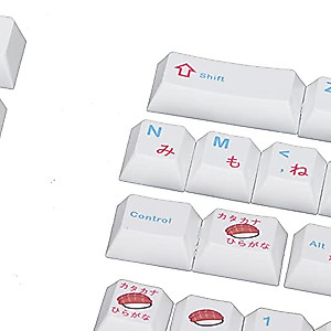 Yoidesu 123 Keys Japanese Sushi Keycaps, Cartoon PBT Keycap for General Mechanical Keyboard Oil Resistant Gaming Keyboard Keycap with Shaft Puller(Sushi)