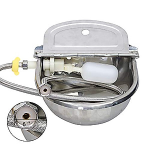 MODUODUO Automatic Water Trough Dog Feeder Bowl with 39" Length Pipe & Float for Cattle Horse Goat Sheep Animals Stainless Pet Livestock Tool