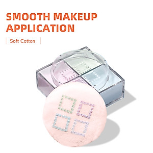 10 Pieces Pure Cotton Powder Puff, Makeup Puff for Powder Foundation, 3.15-inch Normal Size with Strap, Blending for Loose Powder Mineral Powder Body Powder Wet Dry Makeup Tool