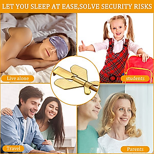 Hotop Door Lock 3 in 1 Door Lock for Travel Door Security Door Locks Devices for Additional and Privacy Safety Door Lock Security Devices for Home Hotel School Apartment College (1 Pcs) Gold