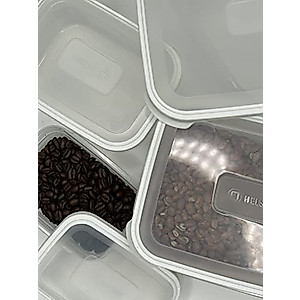 Helsim White 10-Piece Containers Set with Lids for Storage, Lunch, and Meal Prep, Dishwasher & Microwave Safe