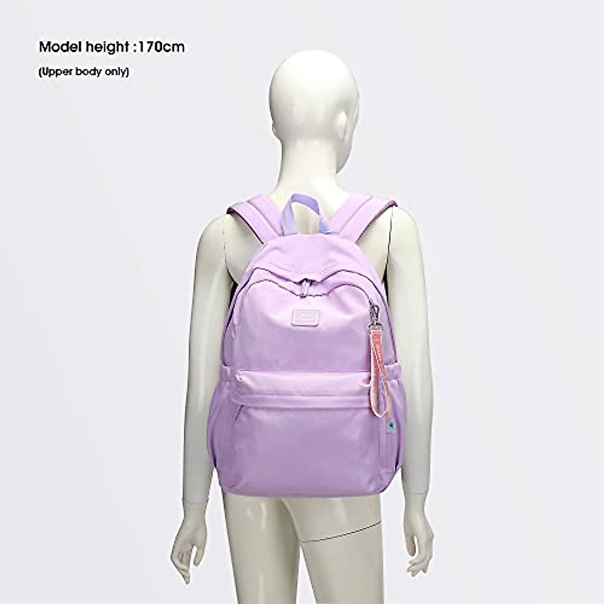Caran·Y Kids Backpack Girls and Boys Classic School Backpack Light Weight Two Size Multi-pocket L-Purple Suitable for ages 6+ and above（Purple）
