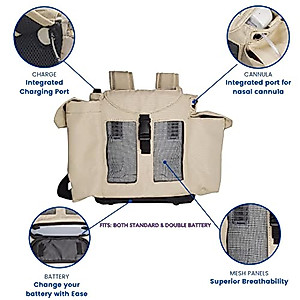 O2TOTES Backpack For Inogen One G3/Beige/Room For Inogen Accessories/Does NOT Contain an Inogen Unit/Backpack Only