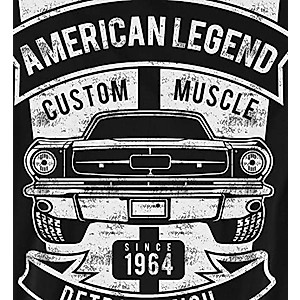 Ford Mustang T-Shirt by Detroit Rebels - Mens Vintage Classic car Tshirt Black Shirt
