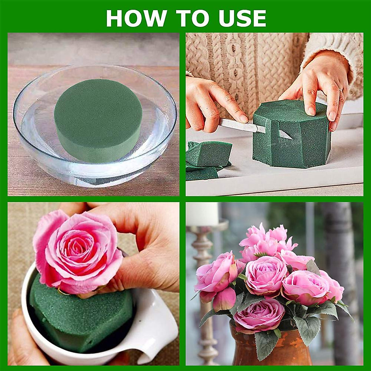 CCINEE Round Floral Foam,Wet Florist Foam Block Flower Arrangement Supplies for Craft Project,Pack of 20