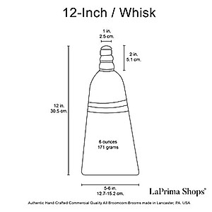 Authentic Hand Made All Broomcorn Broom (12-Inch/Whisk)