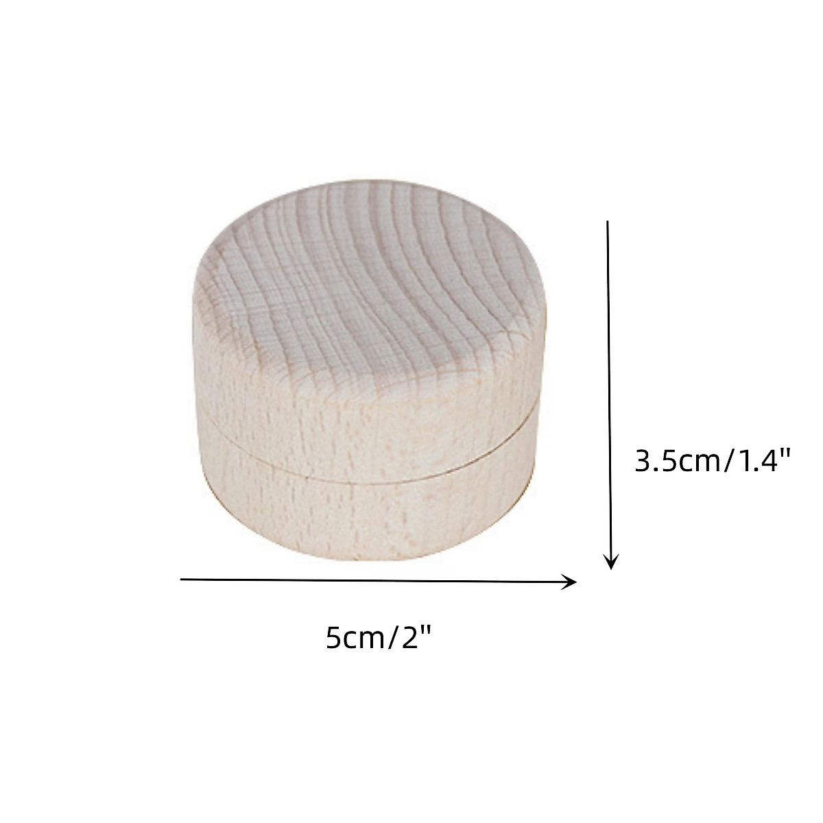 LONG XIN SERIES 6 Pcs 2"x2"x1.4" Unfinished Wooden Jewelry Box Small Wooden Storage Box DIY Cylindrical Wooden Box Ring Dish Storage Box Solid Wood Gift Box for Jewelry Storage