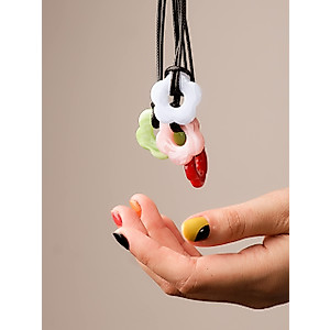 OJERRY Preppy Kawaii Cool Baby Blue Flower Cord Necklace Cute Coolest Accessories Waterproof Summer Esentials Friendship Necklaces Gift for Women Trendy Stuff