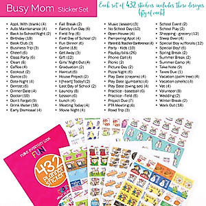 Busy Mom Planner Sticker Collection for Calendars, Planners. Appointment Reminder Stickers, Doctors, School, Birthdays, Play Dates, Events, Scrapbook, Wedding, Vacation | 864 Stickers