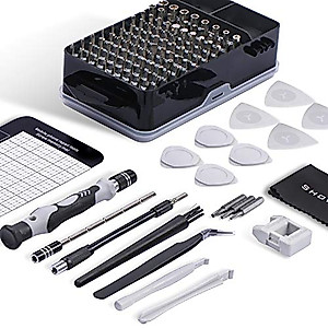Precision Screwdriver Set, SHOWPIN 122 in 1 Computer Screwdriver Kit, Laptop Screwdriver Sets with 101 Magnetic Drill Bits, Electronics Tool Kit Compatible for Computer, Tablet, PC, iPhone, PS4 Repair