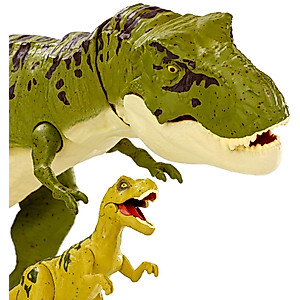 Jurassic World Tyrannosaurus Rex and Baby Tyrannosaurus Rex Jointed Dinosaur Figurines Toy Set for Children GCT98