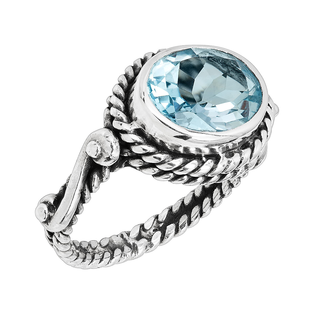Silpada 'Torrington' Blue Topaz Ring in Sterling Silver, Size 9, Size 9
