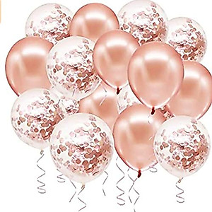 ccHuDE 500 Yards Rose Gold Metallic Crimped Curling Ribbon Roll Balloon Ribbons Strings for Wedding Festival Parties Wrapping