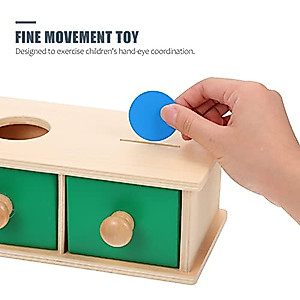 PATKAW Montessori Toys Montessori Toys 2 Year Old Toys Object Permanence Box Montessori Coin Box Toys with Drawer for Toddlers Preschoolers Toy 1 Set Montessori Toys 2 Year Old Toys 2 Year Old Toys