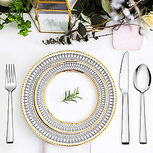 LIANYU 40-Piece Silverware Set with Drawer Organizer Set for 8, Stainless Steel Square Flatware Cutlery Set for 8, Kitchen Party Restaurant Eating Utensils Tableware, Mirror Polished, Dishwasher Safe