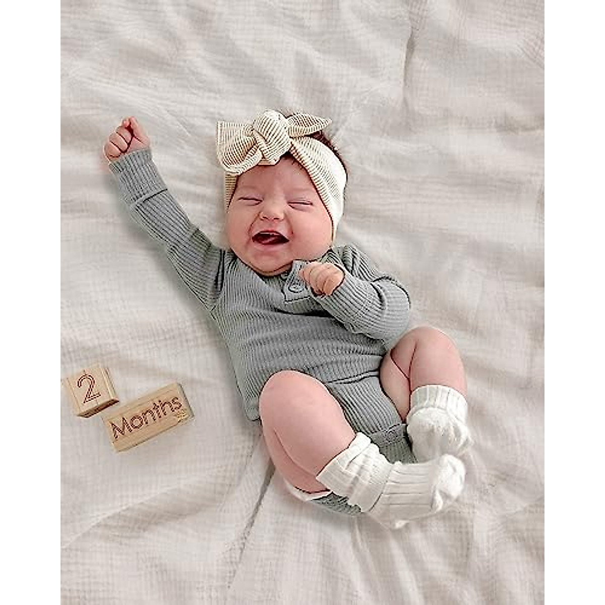 meowcards Muslin Swaddle Blankets for Baby, Unisex Baby Boys Girls Essentials, Large 47 x 47 inches Boho Style Receiving Blankets Newborn Registry Must Haves, Perfect (Beige, Simple)