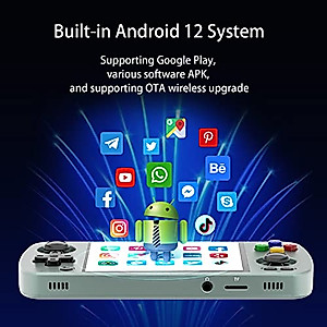 RG405M Retro Handheld Game Aluminum Alloy, Android 12 Built-in 128G TF Card 3172 Games,4 inch IPS Touch Screen with Game Front-end,RG405M Supports OTA Wireless Upgrade