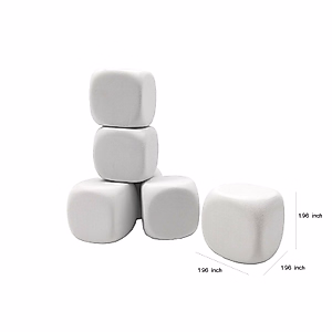Qidiwin White EVA Foam Dices for Kids Graffiti, Building Blocks,Creative Painting, 6PCS