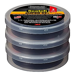Scotch Super 33+ Vinyl Electrical Tape, .75-Inch x 66-Foot, Pack of 10