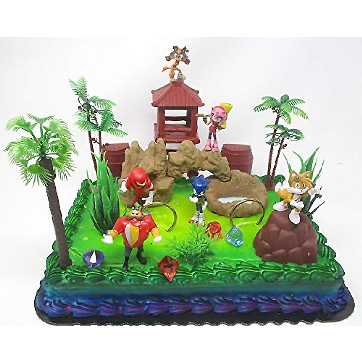 Sonic the Hedgehog Deluxe Cake Topper Set with Sonic and Friends (Unique Design)