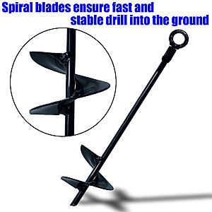 Ground Anchors Screw in 15 Inch Set of 4 Tent Stakes Heavy Duty Trampoline Anchor Kit Earth Anchor Swing Set Anchors for Metal Swing Set Trampoline Anchors High Wind Black