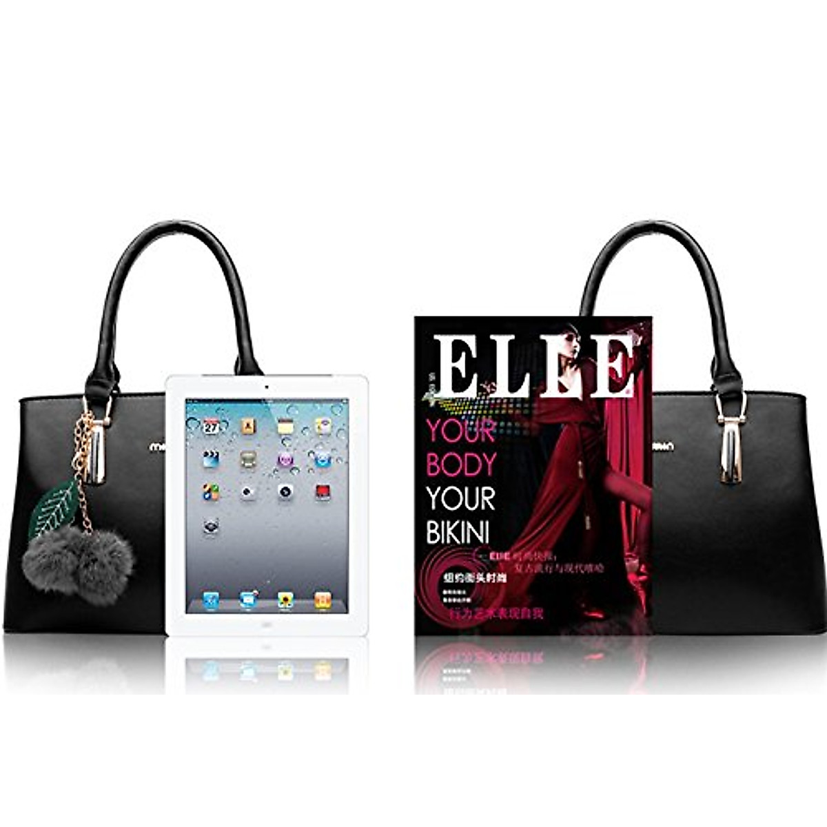 Dreubea Women's Leather Handbag Tote Shoulder Bag Crossbody Purse Pink