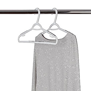 neatfreak! 10 Pack Non-Slip Clothes Hanger, White and Grey