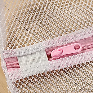 ShanLily Small Mesh Laundry Bags For Zipper, Travel Storage Organize Bag, Clothing Washing Bags For Laundry, Blouse, Bra, Hosiery, Stocking, Underwear, Lingerie,39.5 * 28Cm