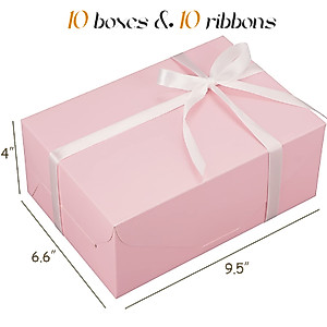UnicoPak Pink Gift Boxes 10 Pack 9.5x6.6x4 Inches, Gift Boxes for Presents, Bridesmaid Proposal Box, Gift Box for Wedding, Birthday, Baby Shower, Anniversary, Graduation, Christmas