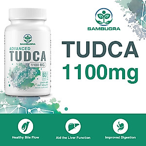 TUDCA 1100mg for Liver Cleanse Detox and Repair, 3rd Party Tested Advanced TUDCA Supplements, Ultra Strength Bile Salt TUDCA Liver Supplement, 180 Capsules (Pack of 3)
