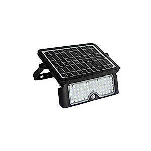 eLEDing 1100 Lumens Black PIR Motion Activated Solar Power Outdoor LED 5-in-1 Flood Light for Parking Area Garage Yard Backyard Garden Deck Path Camping