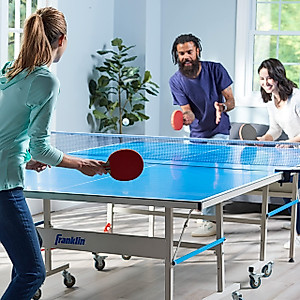 Franklin Sports Ping Pong Paddle - Performance Table Tennis Racket - Wooden Pro Style Paddle with Rubber Surface - Red + Gray