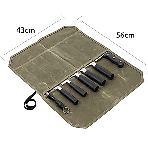 Knife Roll, Chef’s Knife Roll Bag, Waxed Canvas Knife Roll Case, Portable Knife Wrap, Kitchen Knife Storage Case, Chef Tools Protector, Culinary Knife Bags, Travel Tool Roll Pouch, Utensil Canvas Wrap