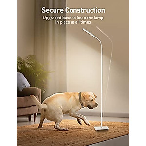 LED Floor Lamp, sympa Floor Lamp Features 4 Color Temperatures & 4 Brightness Levels, Standing Lamp with Adjustable Gooseneck, Touch Control, Stable Base Lamp for Living Room, Bedroom, Office