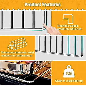 Air Fryer Rack for Ninja Foodi 10 in 1 SP101 Digital Air Fryer Countertop Oven, 13.4''*13.4'' Stainless Steel Air Fryer Accessories Roasting Steamer Grill Racks Baking Tray，Dishwasher safe