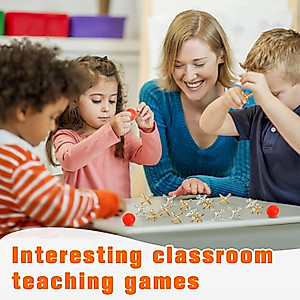 Biubee 5 Sets Retro Metal Jacks and Ball Game- 50 Pcs Gold and Silver Toned Jacks with 5 Red Rubber Bouncy Balls, Classic Game of Jacks for Party Favor, Game Prizes, Kids and Adult of All Ages