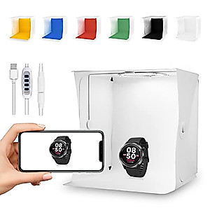 ZKEEZM Light Box Photography 16"x16" with 120 LED, and 6 Color Backdrops Photo Box with Lights Foldable Lightbox for Product Photography with Adjustable 3000-6500K Bi-Colour Brightness