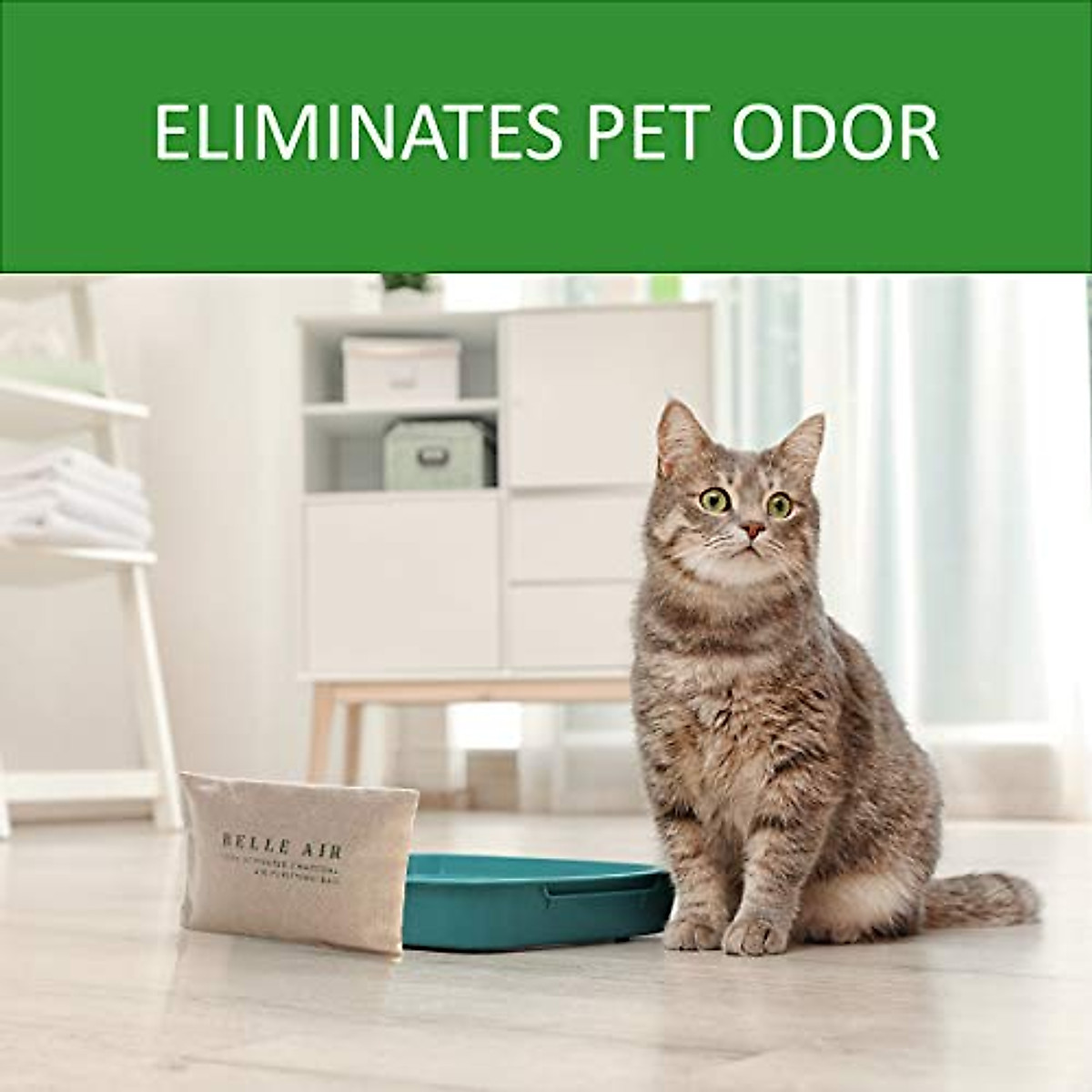 Belle Air 100% Activated Charcoal Air Purifying Bags Odor Absorber | 6x More Effective Than Bamboo Charcoal | Safely Removes Odors, Toxins, and Excess Moisture for Homes, Cars, Fridges, etc.