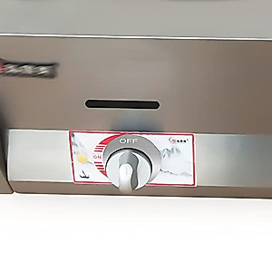 2 × 6L Pans Food Warmer Heater, Commercial Stainless Steel Gas Buffet Countertop Food Warmer Table Steamer Soup Warmer Gas Deep Fryer for Catering and Restaurants