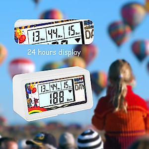 HonorMeet Digital Days Count-Down Timer, Daily Events Tracking, White Backlight Display, Alarm Reminder,Replaceable Frame Cards for Wedding Retirement Festival Anniversary Graduation.(200-white)