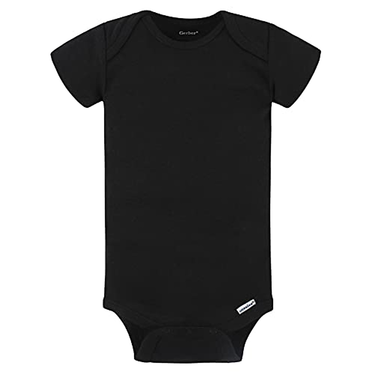 Gerber Baby 5-Pack Solid Onesies Bodysuits, Black, 12 Months