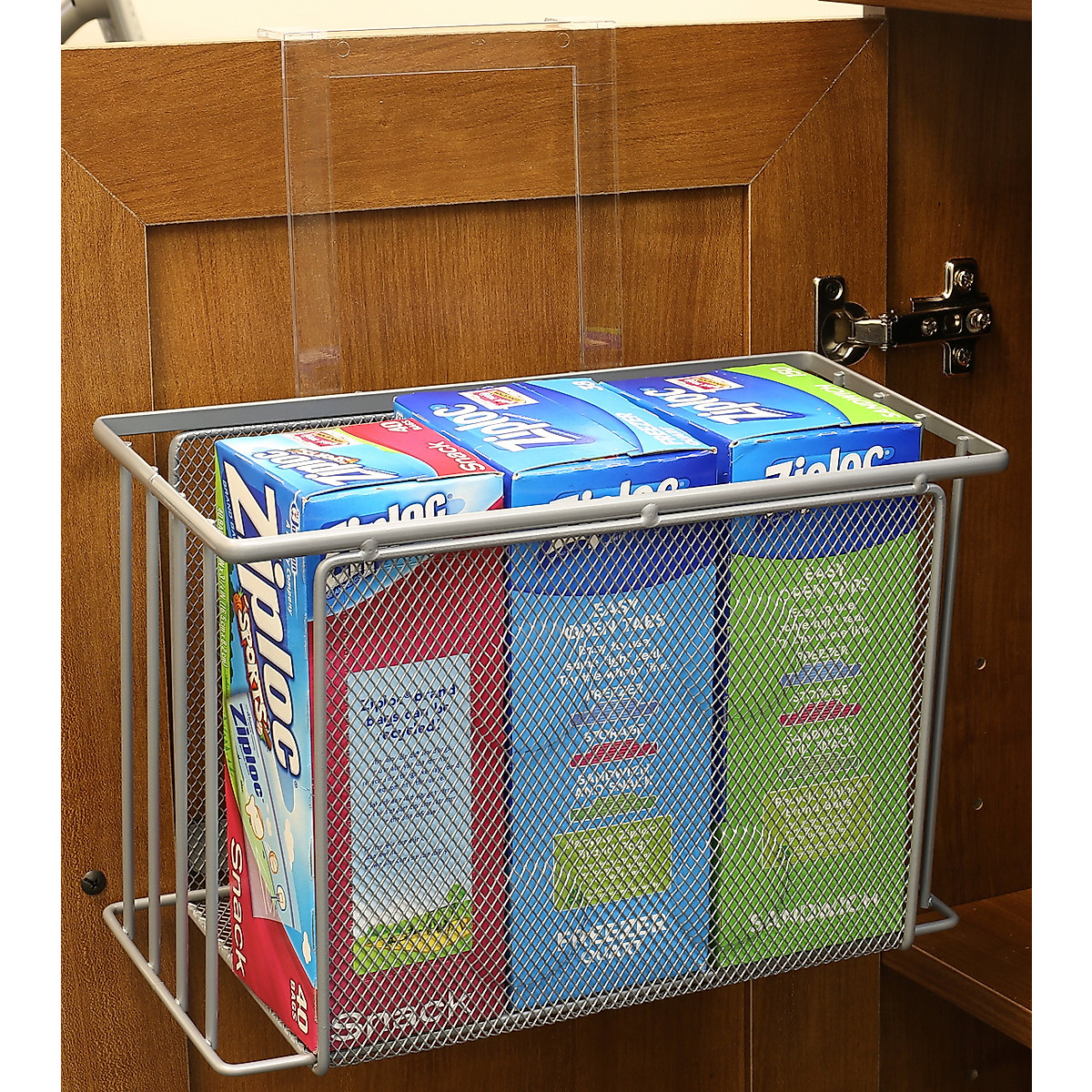 DecoBros Over Cabinet Door Organizer Holder, Silver