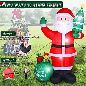 8 FT Christmas Inflatables Outdoor Decorations, Blow up Inflatable Santa Claus with LED Lights Gift Bag Christmas Tree for Xmas Decor Indoor Outside Yard Garden Patio Lawn Home Holiday Party