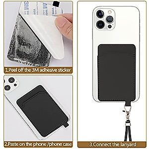 FYY[2 Pack]Phone Lanyard,Universal Crossbody Cell Phone Lanyards with Card Holder,[3M Adhesive][Adjustable Shoulder Neck Straps]Cell Phone Lanyard Compatible with iPhone,Samsung and Smartphones-Black