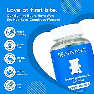 BEARVANA Bum Support Gummies for Women | Workout Enhancement | Berry Flavored | Multivitamins | Natural Botanical Blend | Tone Curves | Boost Confidence | Women’s Fitness Supplement (60 Count)